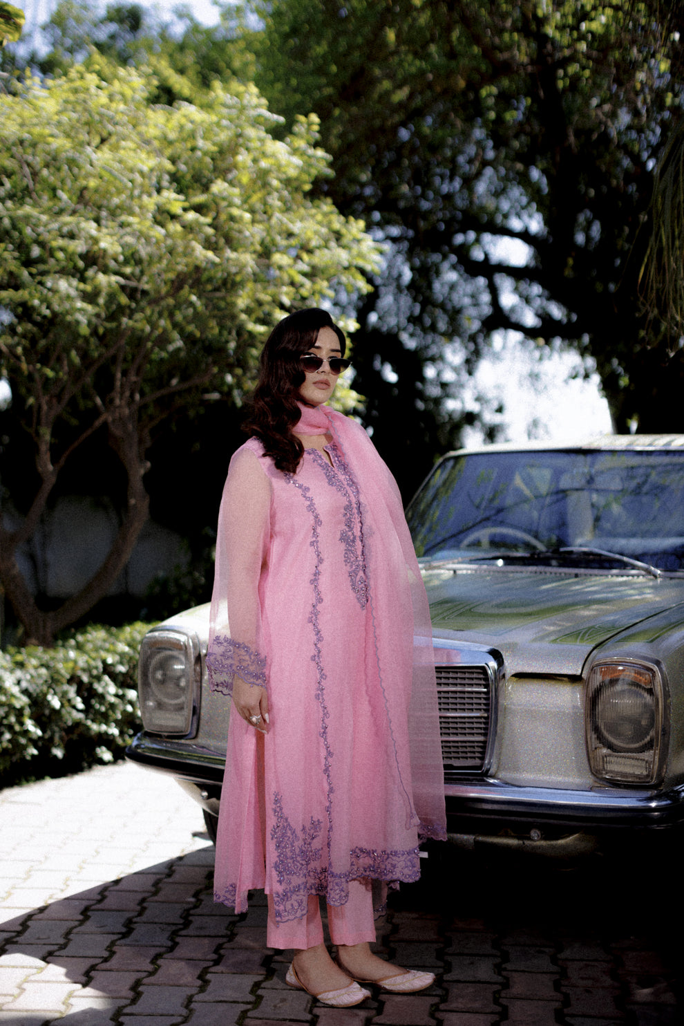 Pink Cotton Net Shirt with Dupatta – Minny Sandhu